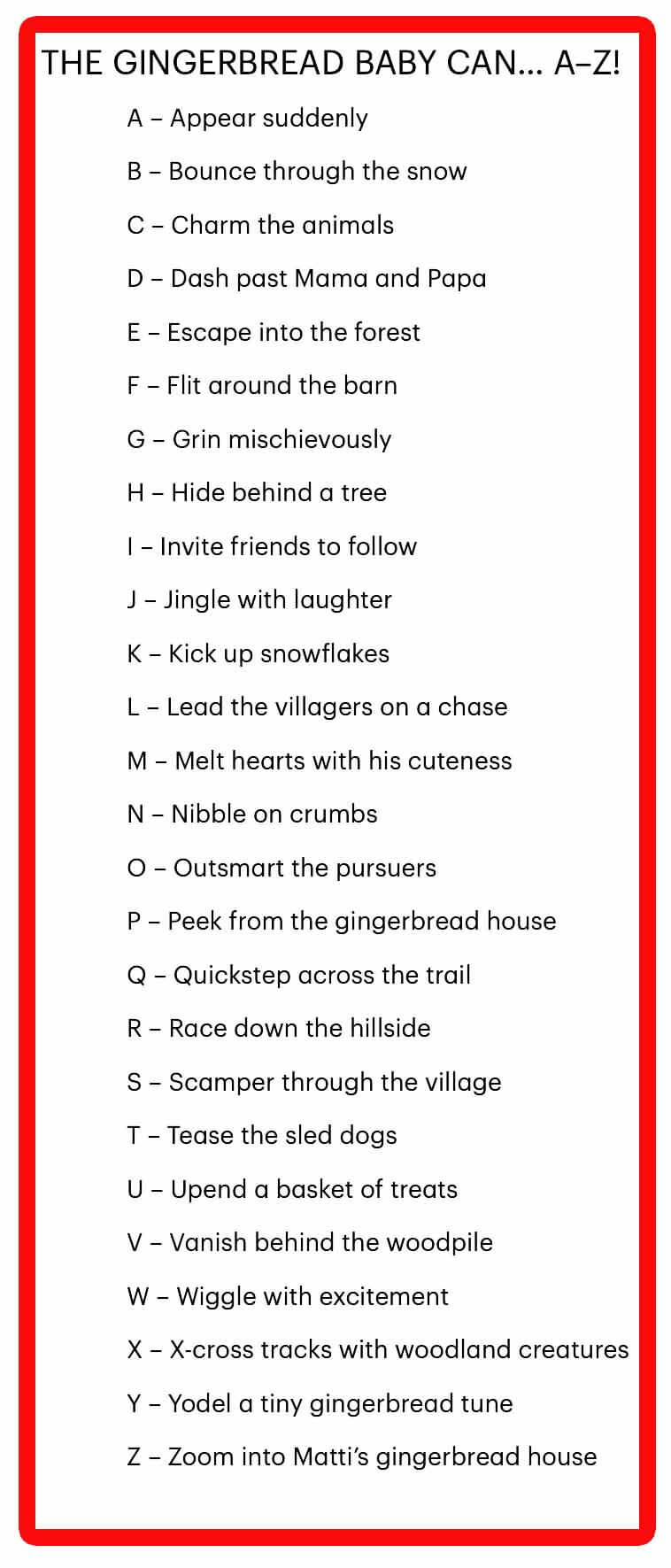 Gingerbread Baby: A Joyful ABC Big Book Free Template » Grade Onederful