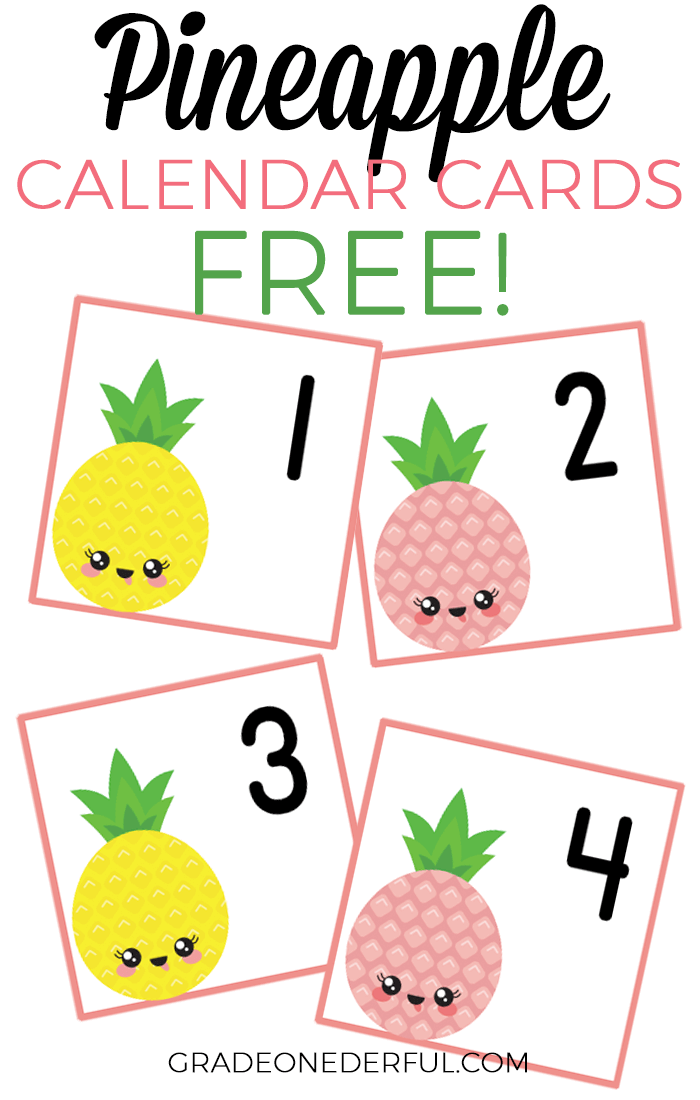 Pineapple Calendar Cards: Perfect for June » Grade Onederful